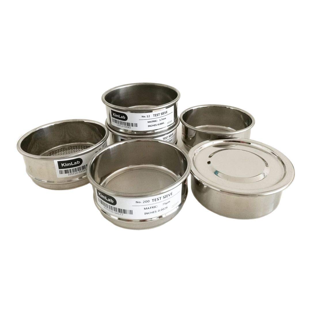 KimLab SS10 Φ10cm Test Sieve Catch Pan and Lid