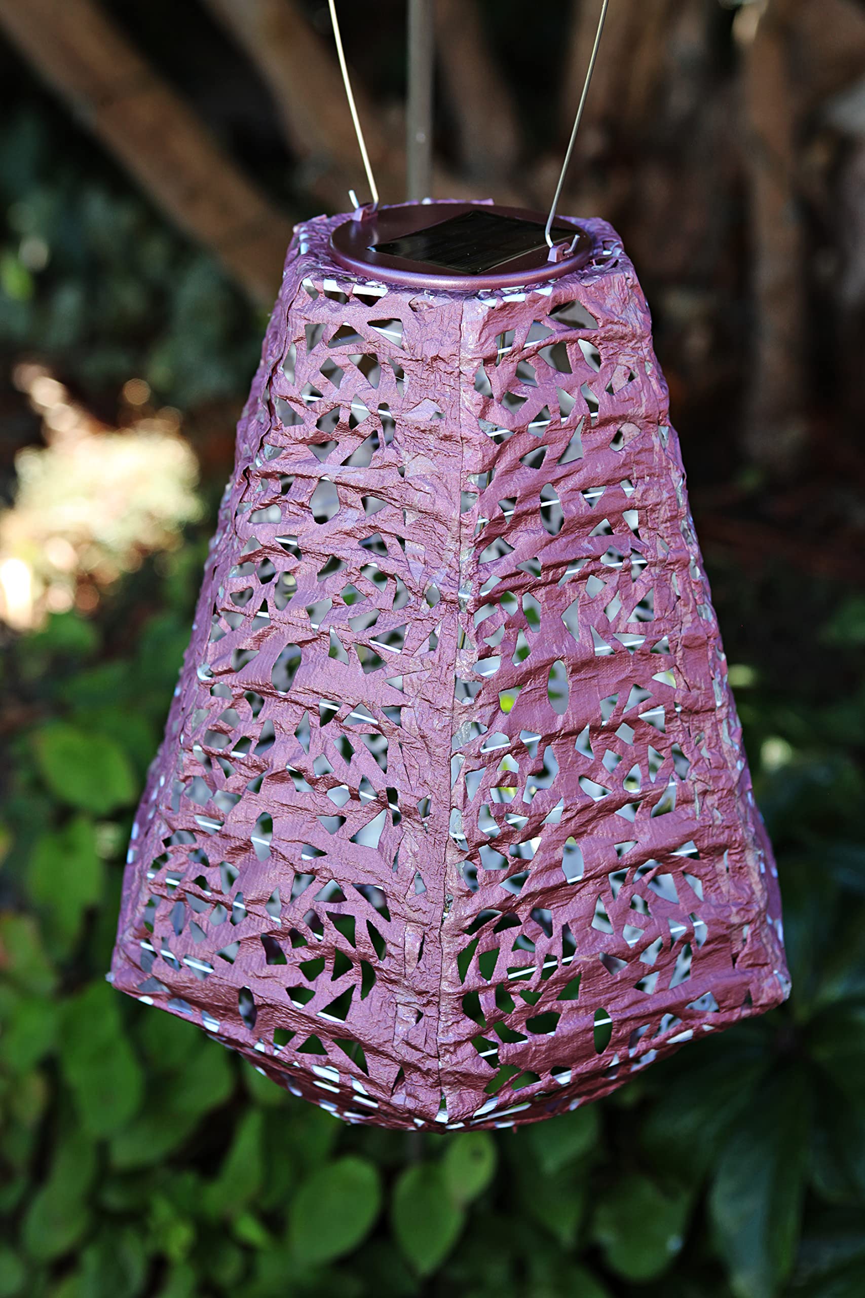 Allsop Soji Stella - Prism - 11" Outdoor Solar Lantern - Metallic Orchid