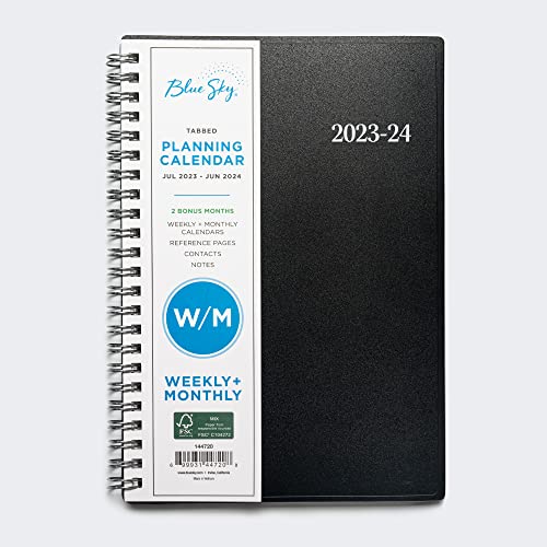 Blue Sky 2023-2024 Academic Year Weekly and Monthly Planner, 5" x 8", Flexible Cover, Wirebound, Enterprise (144720)