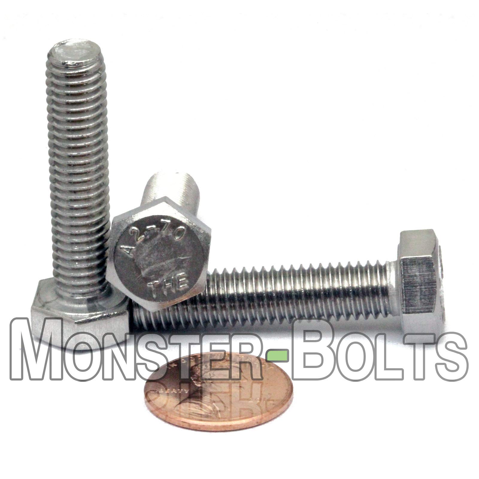 MonsterBolts - M8 x 35mm Hex Head Cap Screws, DIN 933, A2 Stainless Steel, 10 Pack