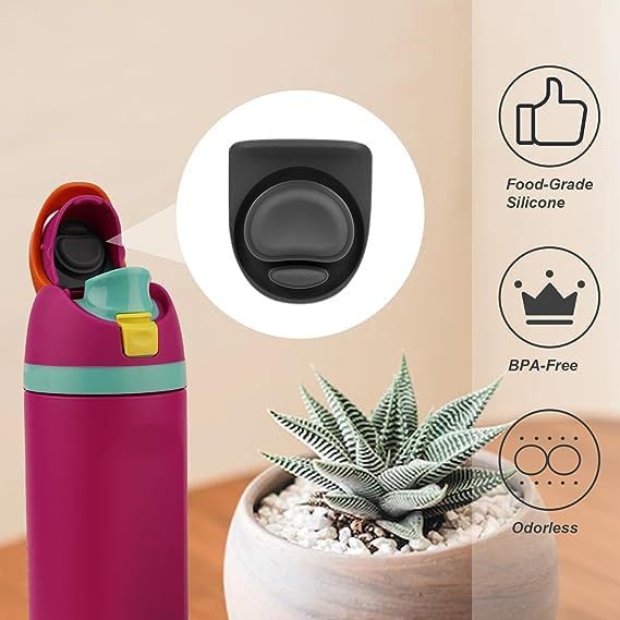 4pcs Bottle Replacement Stopper, Water Bottle Top Lid Compatible with Owala FreeSip,Bottle Gasket Silicone Plug Accessory for Owala 19/24/32/40oz BPA-Free Seal Bottle Cap Mouth (pink)