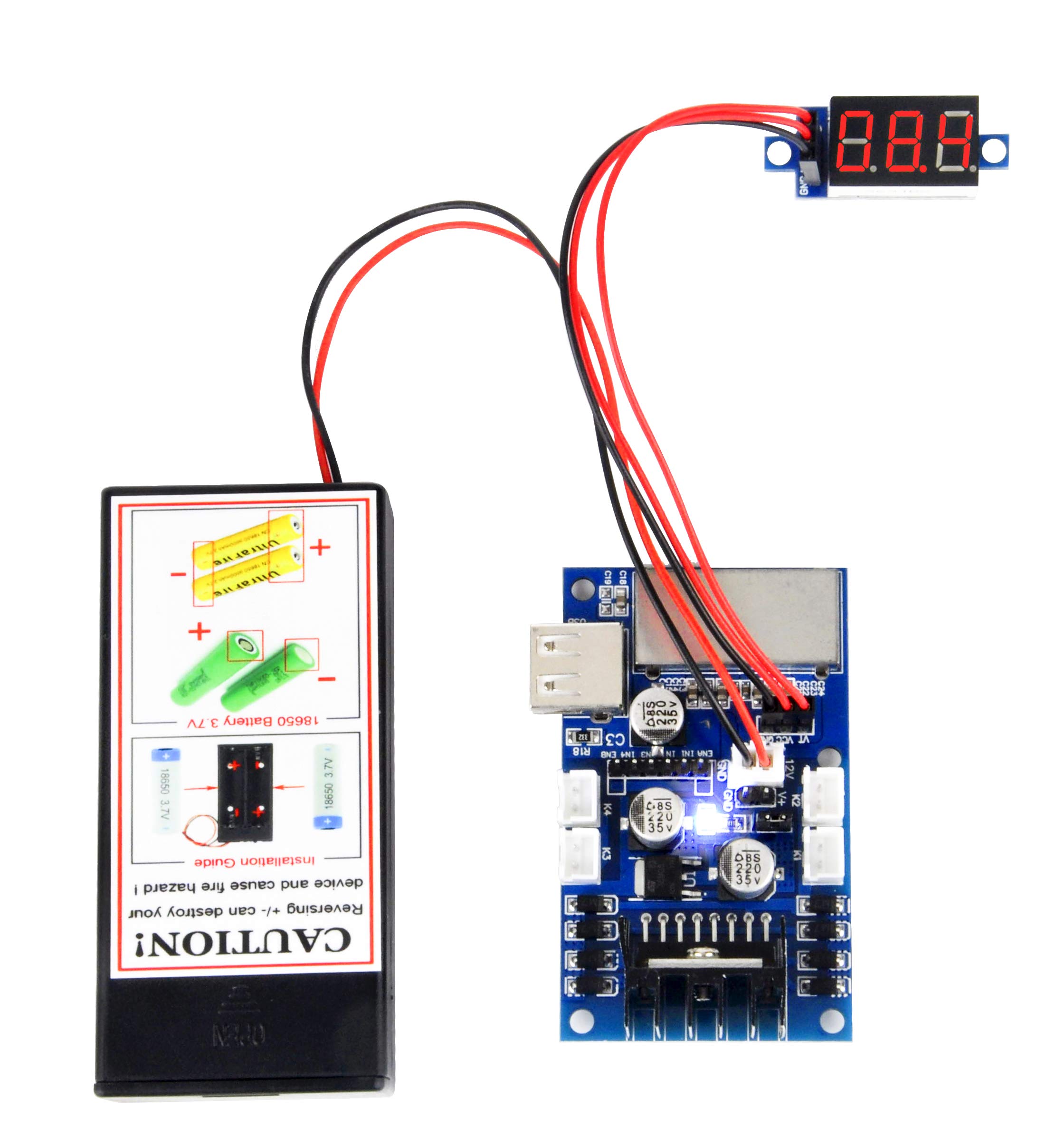 OSOYOO 4WD L298N Motor Driver Board Dual H Bridge DC JST Connectors for Robotic Smart Car for Arduino Rapsberry Pi 3 3b 4b