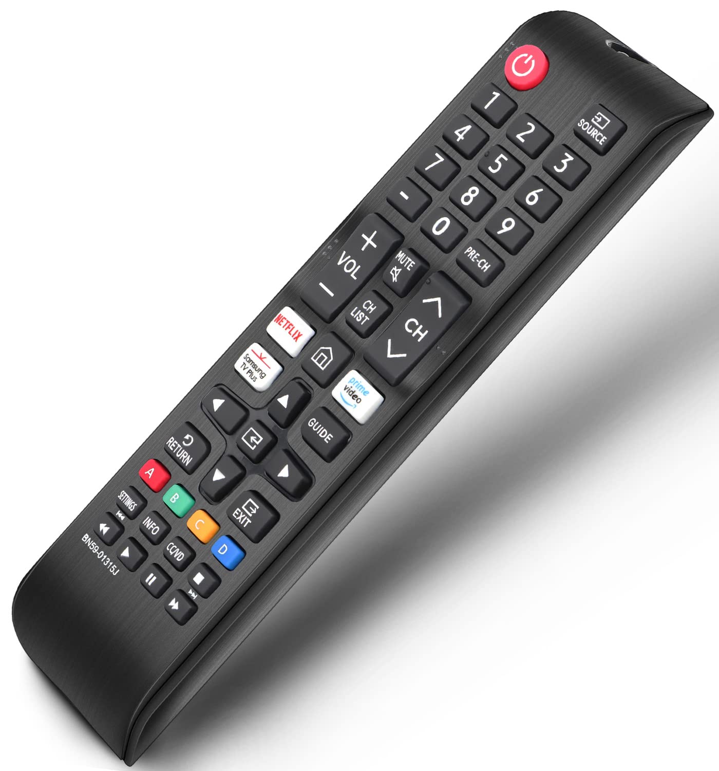 Gvirtue Remote Control BN59-01315J Replacement for Samsung-Smart-TV-Remote Samsung LED LCD QLED 4K 8K UHD 3D HDTV HDR Curved Crystal Smart TV with Netflix, Prime Video, Samsung TV Plus Button