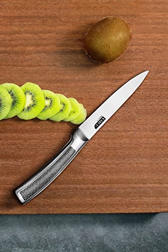 Knife Set, 14-Piece German Steel Kitchen Knife Block Sets with Built-in Sharpener, Rotating Block