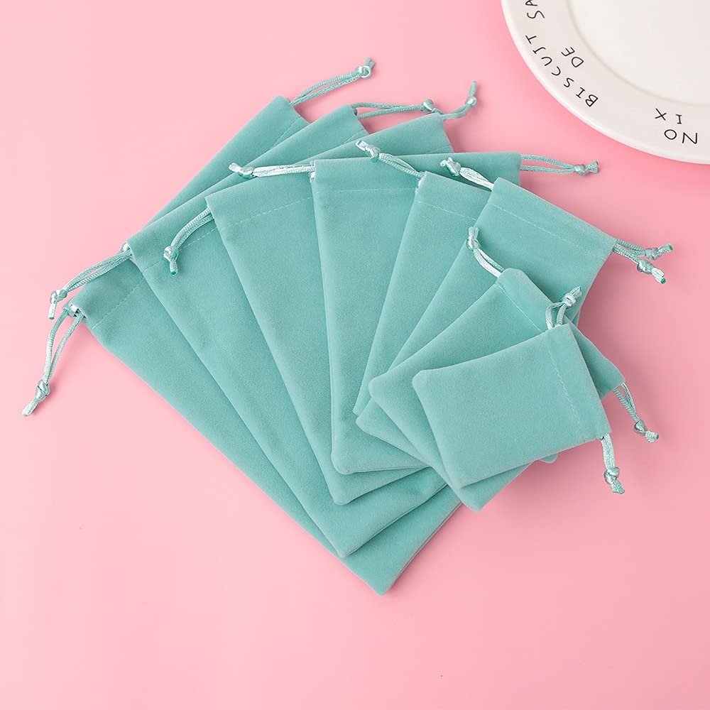 50Pcs/Lot Jewelry Velvet Drawstring Bag Gift Packaging Pouches Wedding Party Decoration Eyelashes Makeup Cotton Storage Bags
