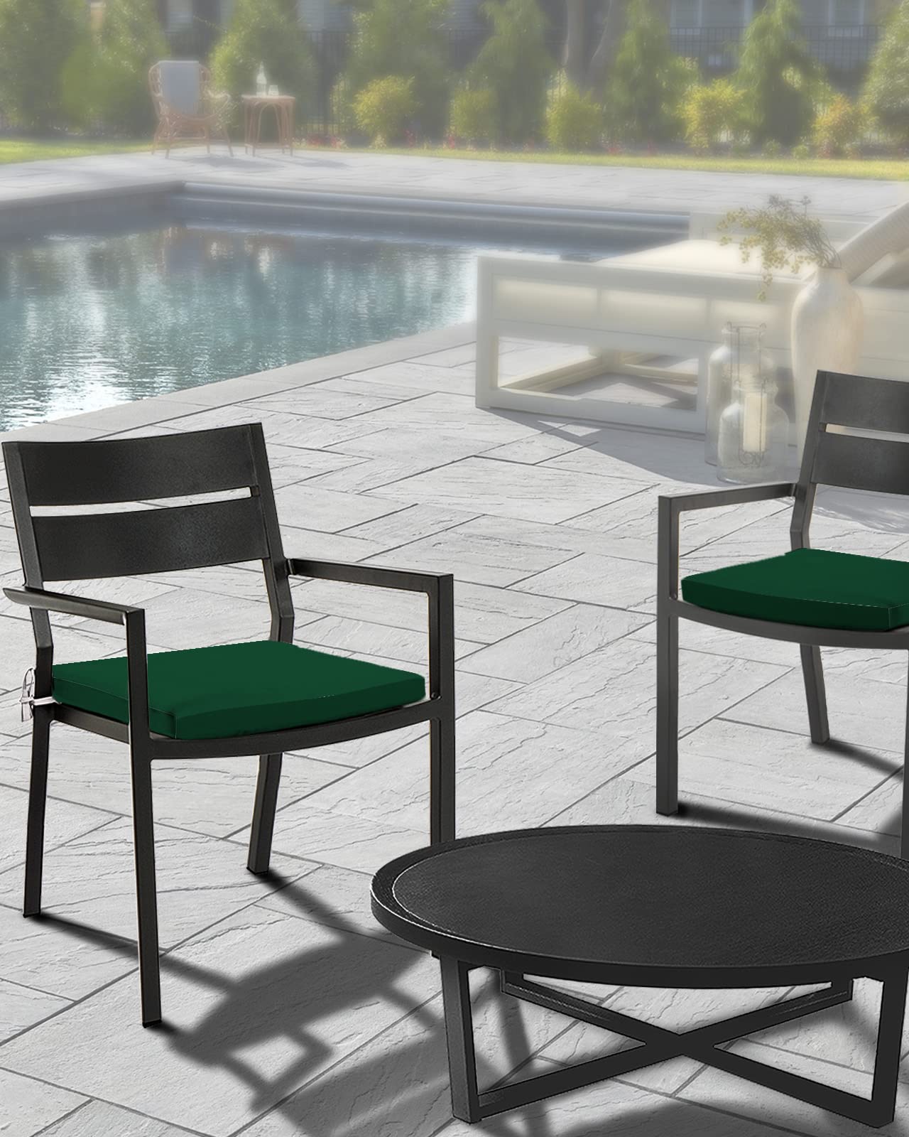 Outdoor Cushion Cover,Modern Minimalism Hunter Green Waterproof Patio Seat Cushion Replacement Covers,St Patricks Olive Green Furniture Protector Slipcovers for Couch Sofa Chair,20''x18''x2pcs