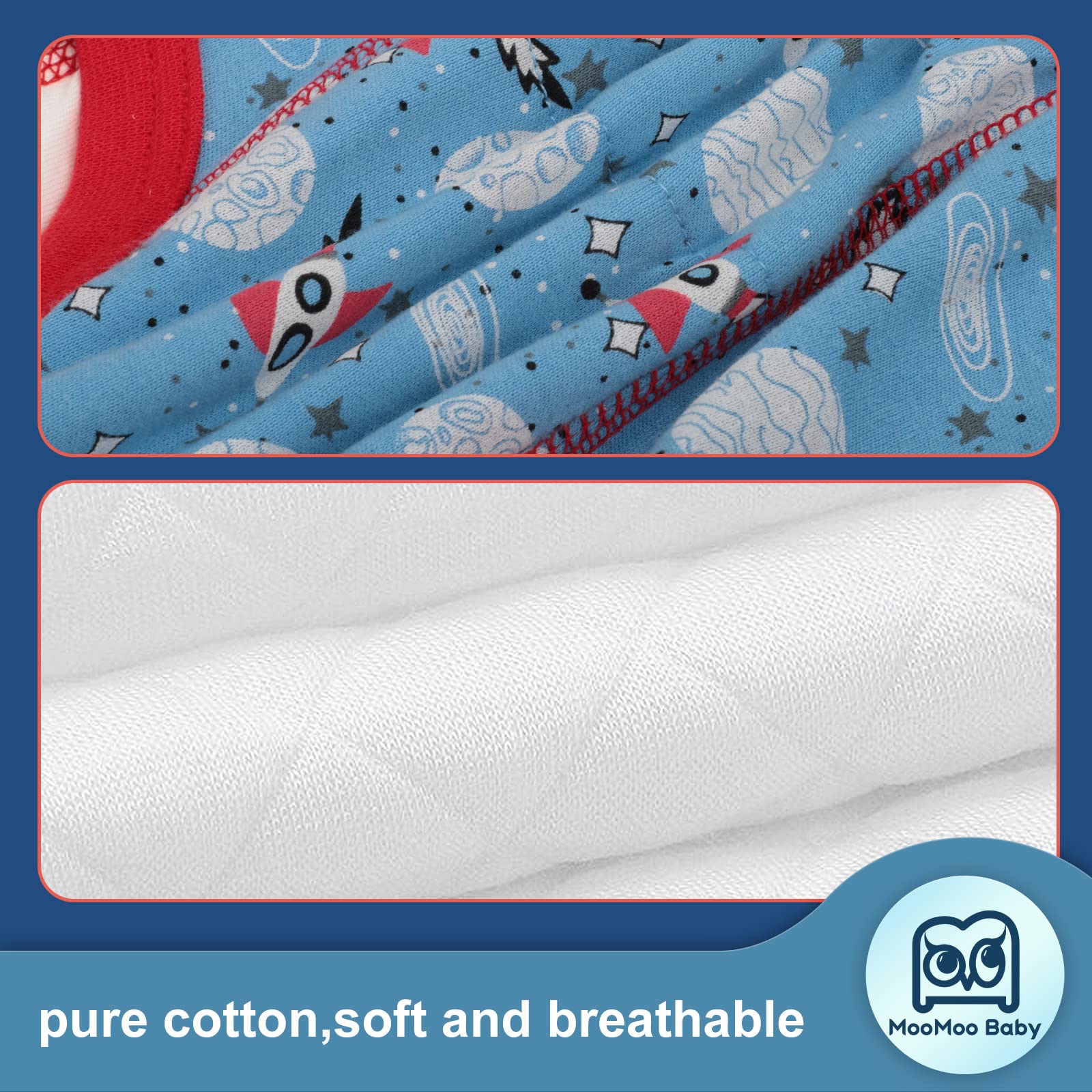 MooMoo Baby 8 Packs Potty Training Pants Cotton Absorbent Training Underwear for Toddler Baby Boy 2T