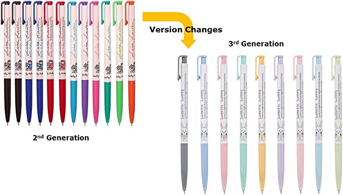Xeno Slim Ball point Pens - Baby Mikey 0.38mm 9 Color mix (Pack of 12) With twistable pencil