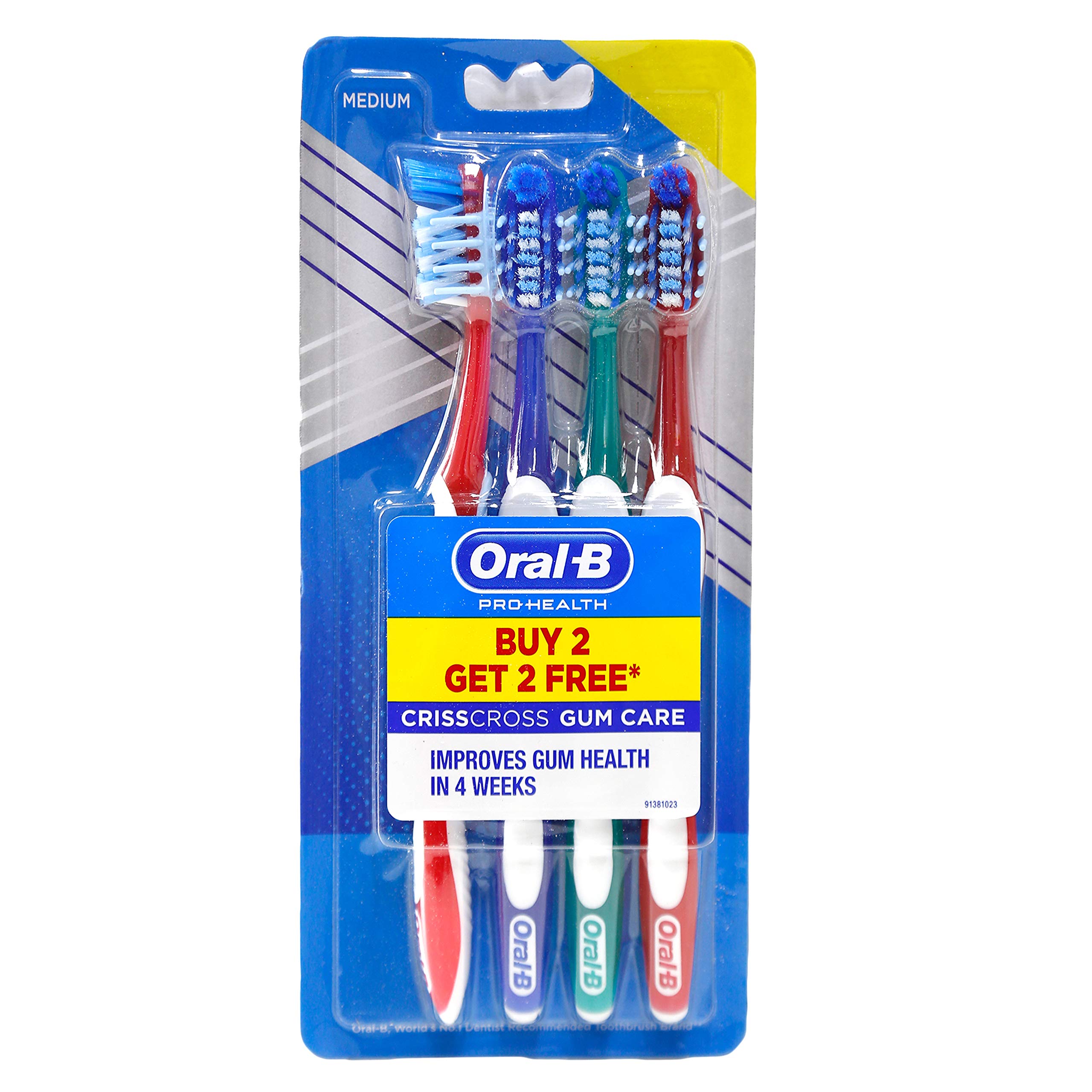 Oral-B Pro-Health Gum Care Toothbrush, Medium, (Buy 2 Get 2 Free)