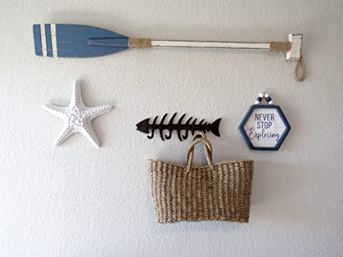 Wallcharmers Large Fish Bone Key, Leash, & Towel Holder | Nautical Home & Wall Decor
