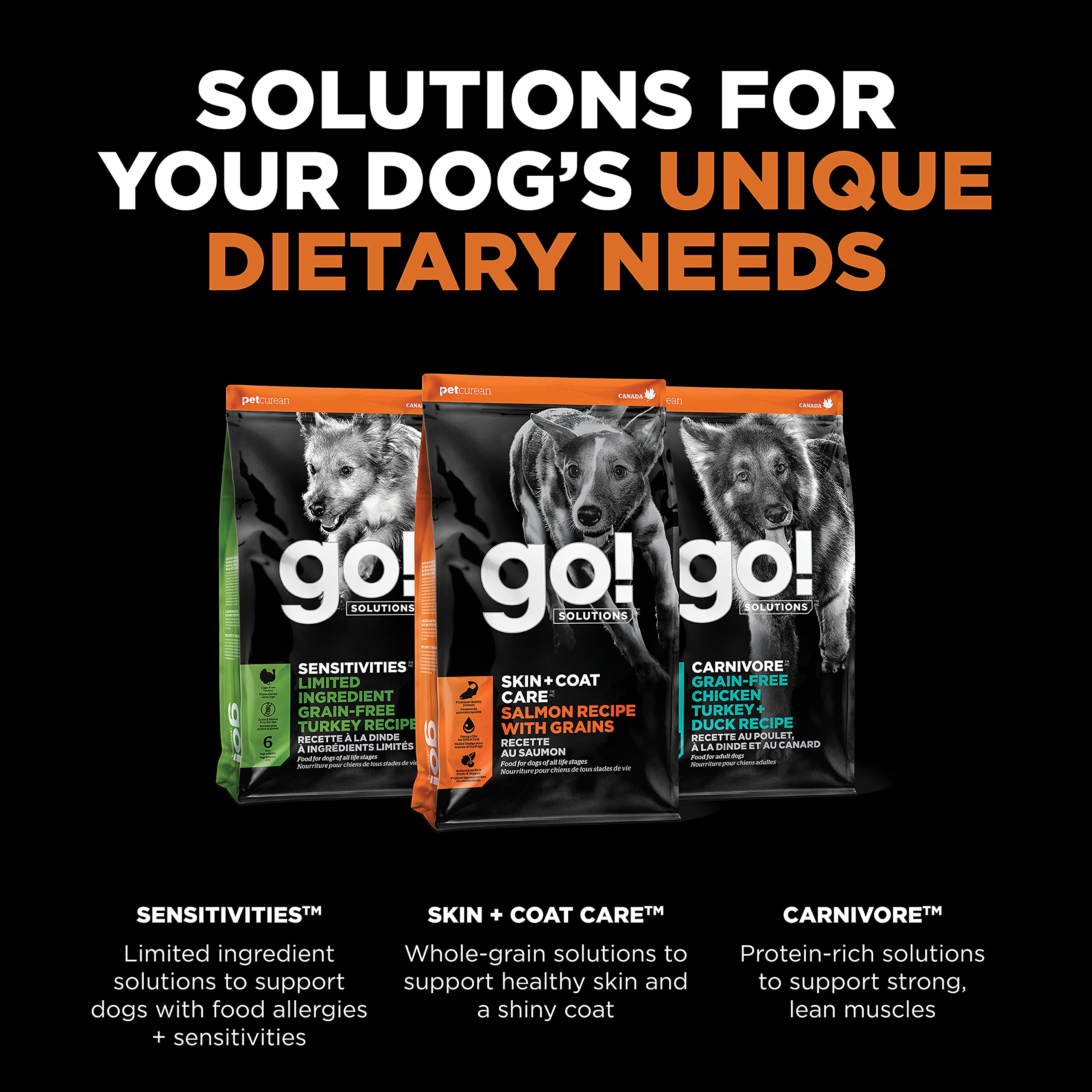 Bundle of GO! Solutions Skin + Coat Care - Salmon 3.5lb + GO! Solutions Skin + Coat Care - Turkey 3.5lb for Dogs