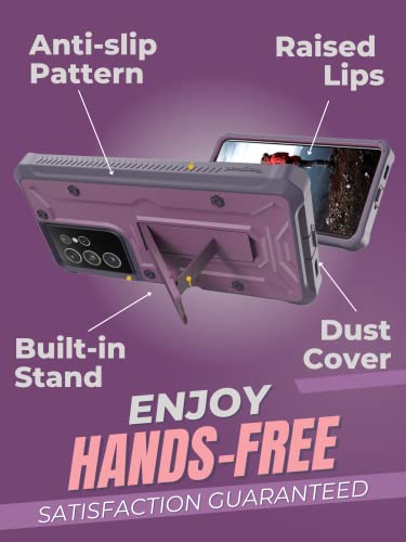 ArmadilloTek Vanguard Compatible with Samsung Galaxy S21 Ultra Case, Military Grade Full-Body Rugged with Built-in Kickstand [Screenless Version] - Purple
