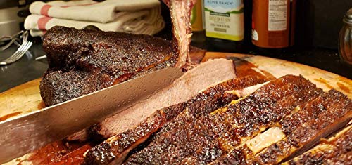 SpitJack BBQ Smoked Brisket Knife for Meat Carving and Slicing - SS, Granton Edge, 11 Inch Blade