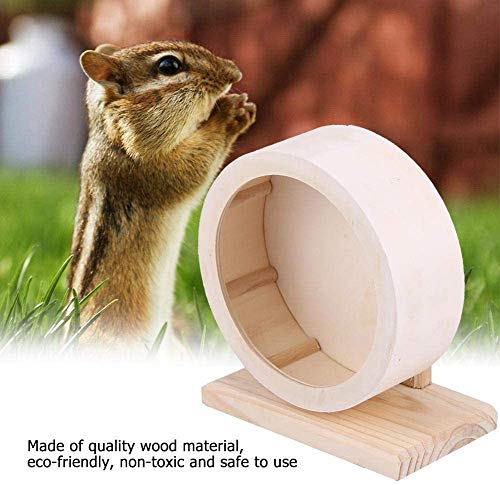 XINGFENSIFNE Hamster Exercise Wheel Silent Spinner with Disassemble Base, Wooden Running Wheel for Syrian Hamster, Dwarf Hamster,Mice,Guinea Pigs and Other Small Animals, 6 inch