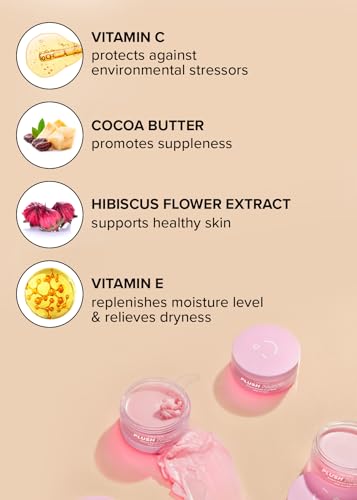 I DEW CARE Overnight Lip Sleeping Mask - Plush Party | Buttery Vitamin C, Moisturizing Balm, With Cocoa Butter For Dry Lips, Glass Skin Look, 0.42 Oz