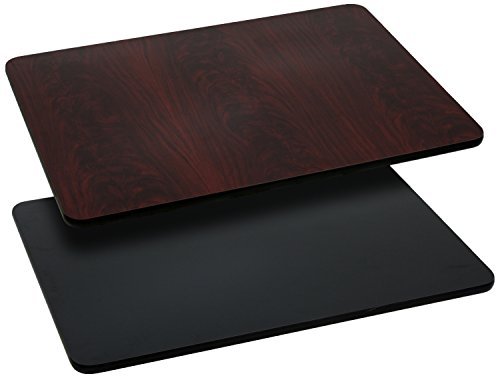 Flash Furniture Glenbrook 3 Pack 24'' x 30'' Rectangular Table Top with Black or Mahogany Reversible Laminate Top