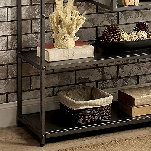Furniture of America Zin Industrial Metal 6-Shelf Bookcase in Powder Coated Gray