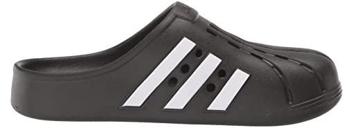 adidas Unisex Adilette Clogs Slide Sandal, Core Black/White/Core Black, 9 US Women/8 US Men