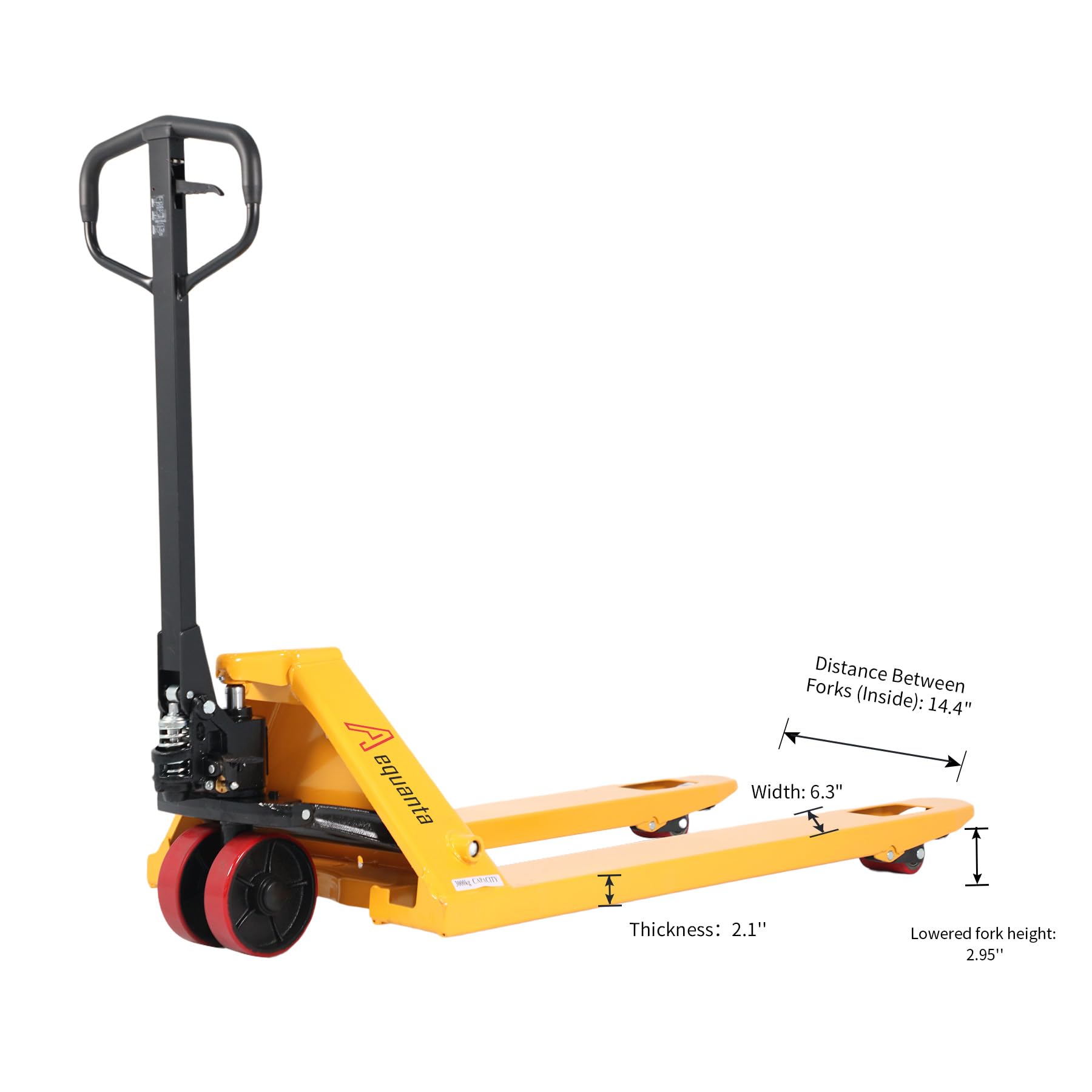 Aequanta Hand Pallet Jack Manual Pallet Truck 48"x27" Fork Size 5500lbs Capacity