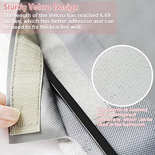 Retyion Bedside Storage Bag with 4 Hooks Multi-Function Hanging Organizer Caddy for Headboards Bunk Bed Hospital Bed (Grey)