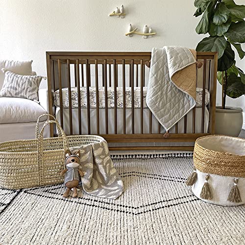 Crane Baby Blanket, Soft Cotton Quilted Nursery and Toddler Blanket for Boys and Girls, Copper, 36β x 36β, Ezra Print