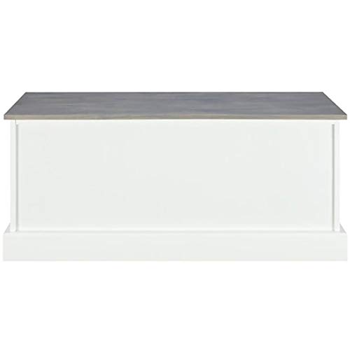 BOWERY HILL 6 Drawer Entryway Storage Cubby Bench in White and Gray