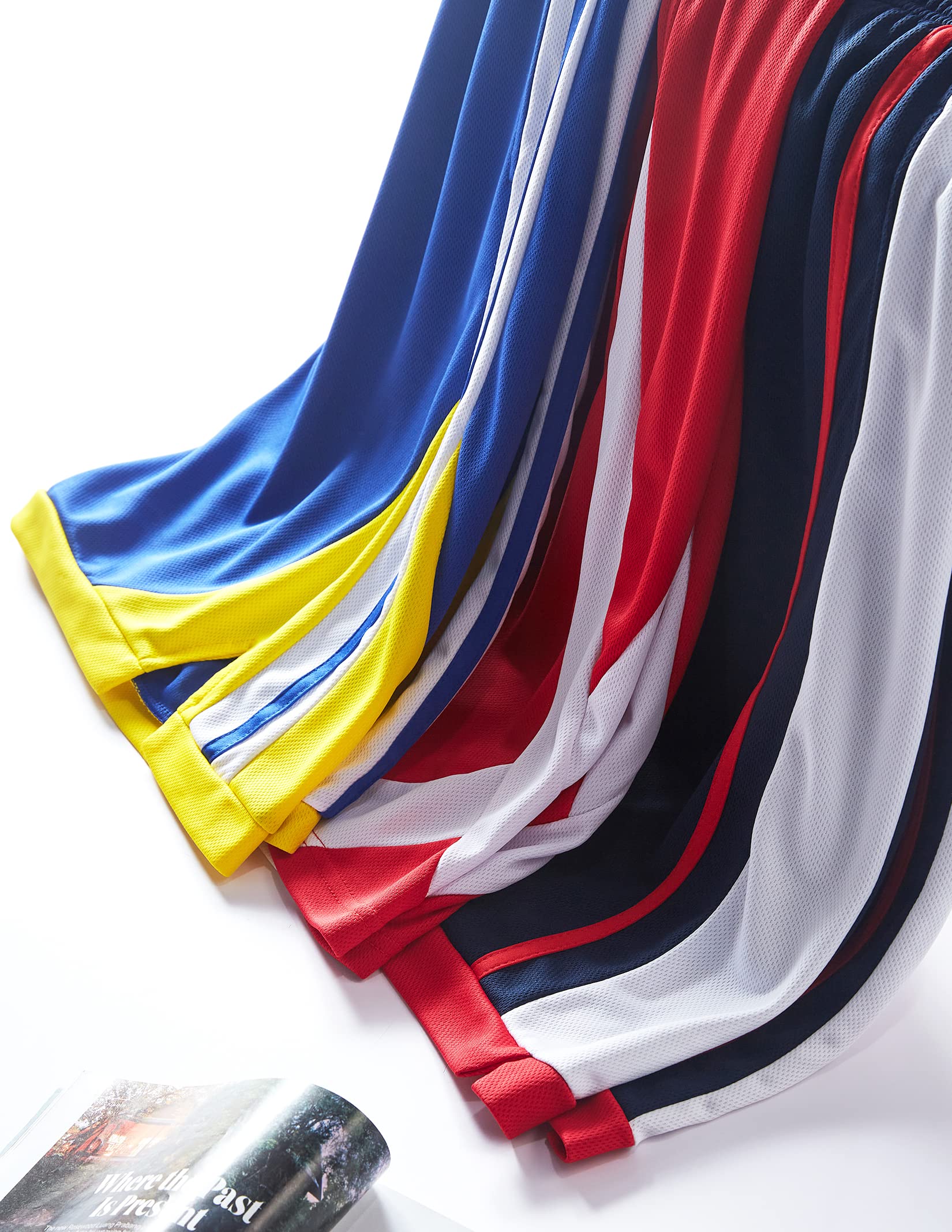 5 Pack Big Boys Youth Athletic Mesh Basketball Shorts with Pockets Quick Dry Activewear (Set 3, Small)