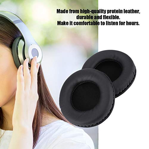 V BESTLIFE 1 Pair Universal 100mm Headphone pad Replacement pad, Soft Foam Cushion Noise Reduction Headset Cover Case,Made from Protein Leather,Black