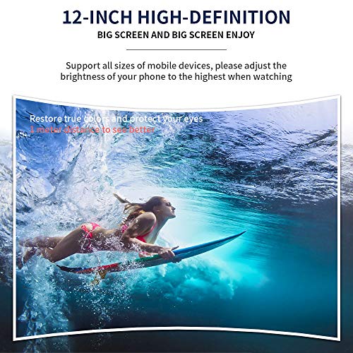 Newseego 12 Inches Phone Screen Magnifier, 3D HD Movie Screen Magnifying with Curved Surface Design Movies Videos Amplifier Foldable Phone Stand Screen Amplifier for All Smartphone - Black