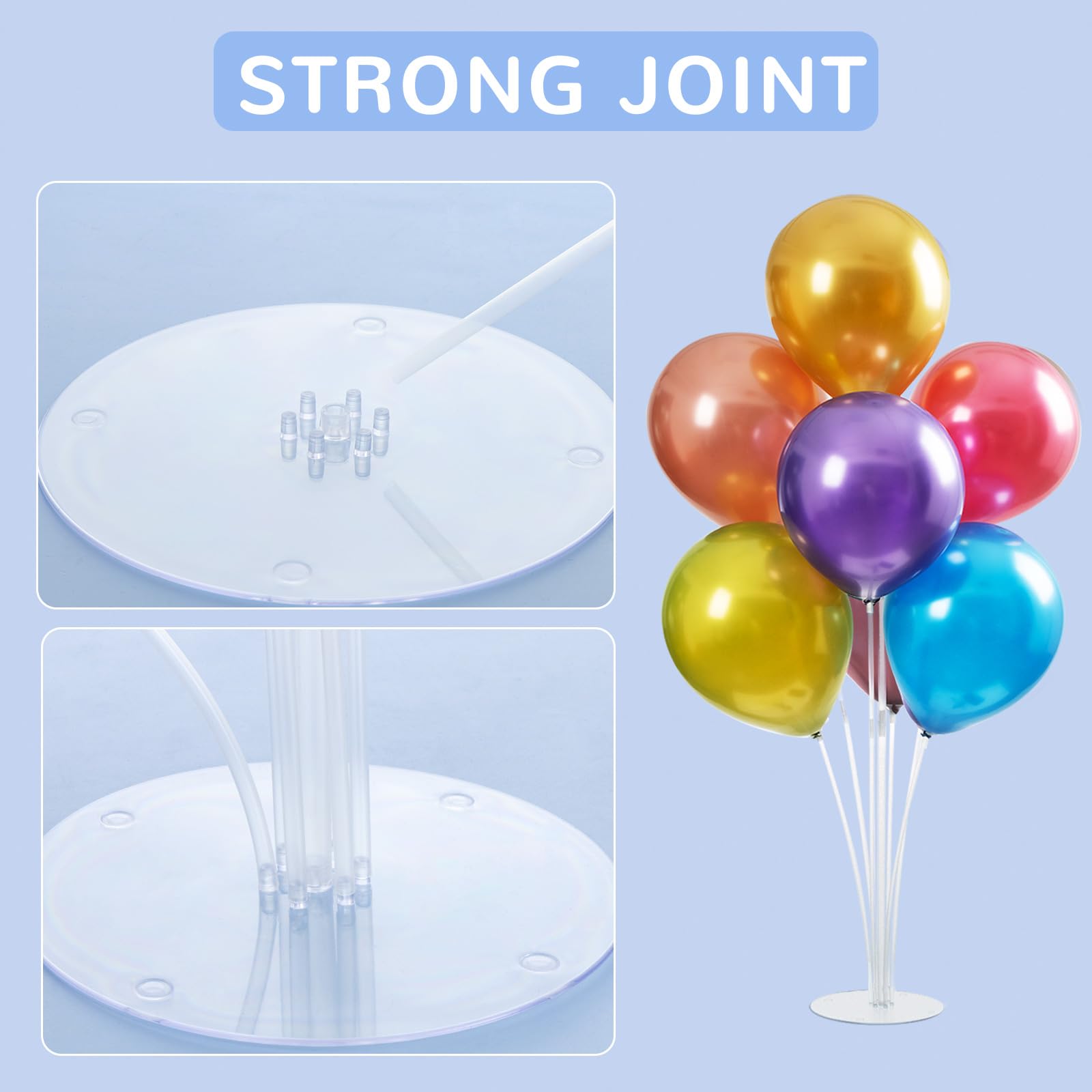 8 Sets Balloon Stand Kits, Balloon Sticks with Base for Table Birthday Wedding Anniversary Graduation Baby Shower Gender Reveal Party Decorations