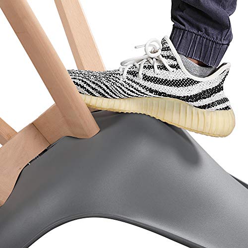 Yaheetech Dining Chairs DSW Chair Accent Chair Shell PU Side Chair with Beech Wood Legs Modern Mid Century Eiffel Inspired Chair Upholstered Dining Room Living Room Bedroom Kitchen Dark Gray, 4Pcs
