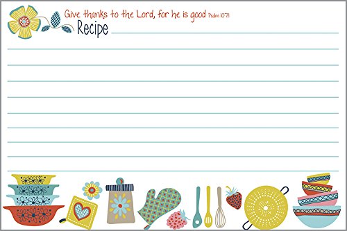 Groovy Kitchen Recipe Cards - with scripture