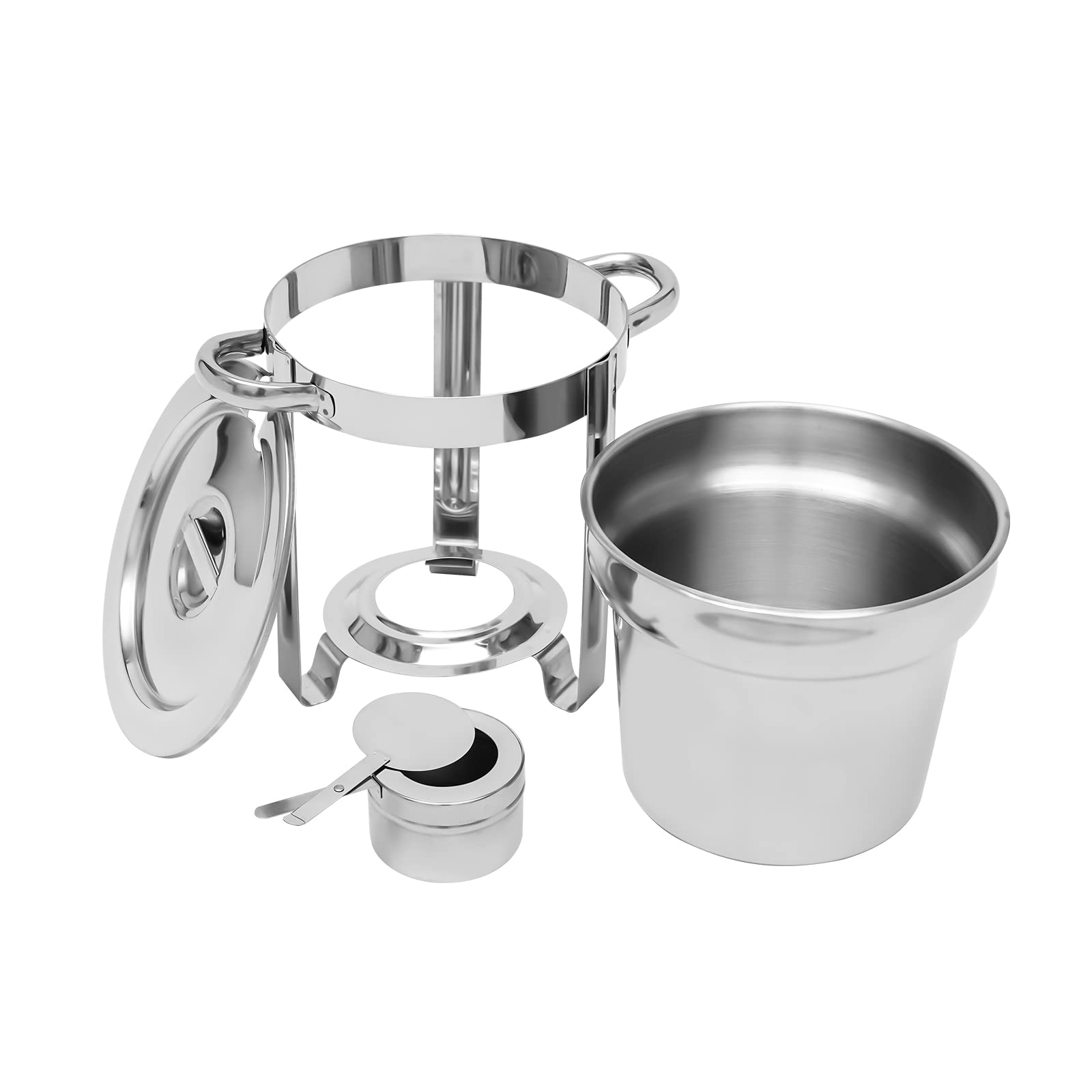 7L/7.4Qt Commercial Soup Kettle Warmer, Stainless Steel with Dish Buffet Server Food Warmer Chafing with Lid for Soup (Silver)
