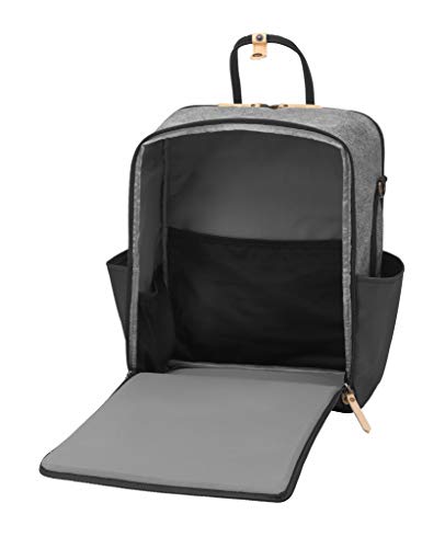 Petunia Pickle Bottom InterMix Backpack | Diaper Bag Backpack| Baby Bottle Bag for Parents | Stylish Baby Bag Organizer| Sophisticated and Spacious Backpack for On the Go Moms | Graphite/Black