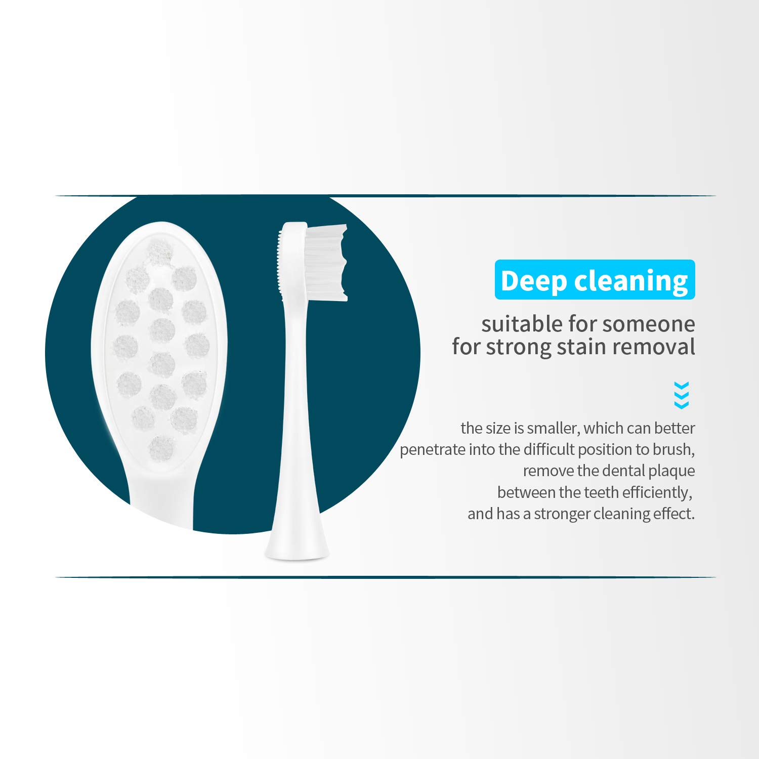 Suitable for all electric toothbrush handles of Uliber,3 Soft DuPont Replacement Brush Heads-Includes 1 Bright white,1 Deep cleaning&1 Sensitive Clean,Soft silicone tongue coating brush