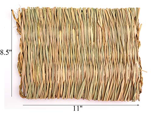 Yesland 12 Pack Woven Bed Mat for Rabbits - Grass Mat & Bunny Bedding Nest - Rabbit Bed and Natural Chew Toy Bed for Guinea Pig Chinchilla Squirrel Hamster Cat Dog and Small Animal