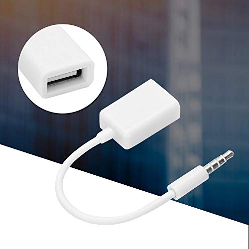 Ymiko USB Female to 3.5mm Jack Audio Adapter, 3.5mm Male Aux Plug Jack to USB USB Female AUX Audio Cable Converter for Play Music on Car CD Player Computer TV