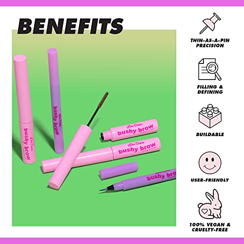 Lime Crime Bushy Brow Pen, Smokey (Black Brown) - Thin Precision Eyebrow Pencils Define, Shape, Build, Fill In & Flick Up - Eyebrow Filler for Natural Looking Brows - Vegan & Cruelty-Free…