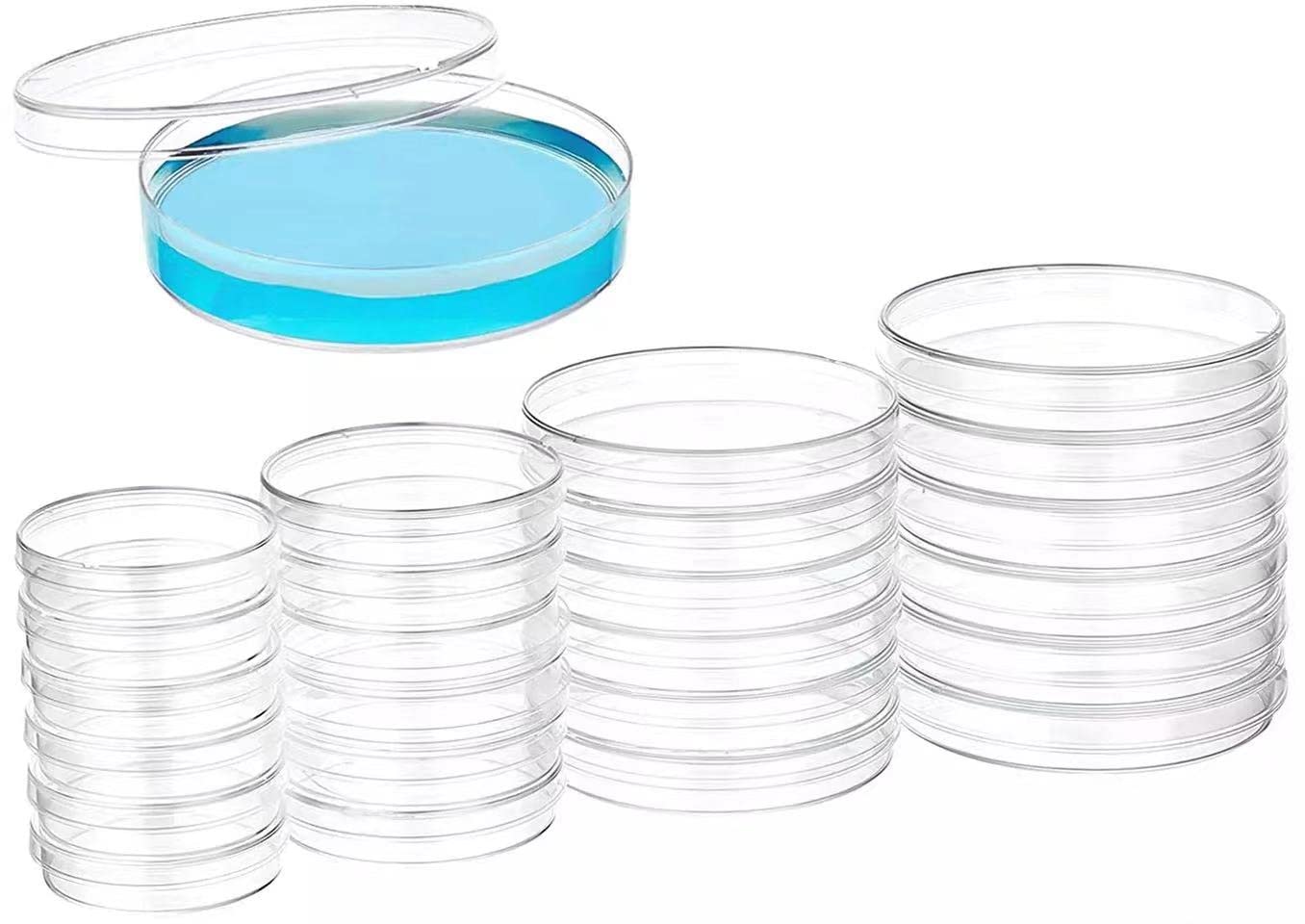 30pack Thick sterile Plastic Petri Dish with lid, 90mm Dia x15mm Deep,Lab Analysis, Bacteria, Plant & Seed Cultivation Petri Dish.