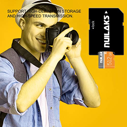 512GB Micro SD Card with Adapter Memory Card Class 10 Fast Speed Flash Card for Mobile Phones/Computer/Camera/Portable Gaming Devices/Action Cam