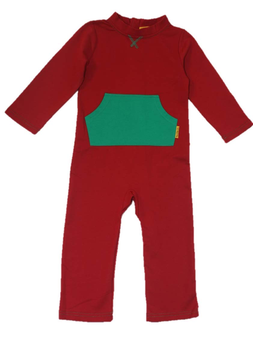 Terrible 2's Strip-Proof Toddler Romper in Red/Green (5T)