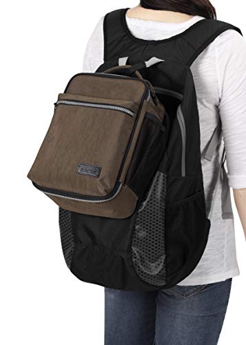 Sachi Explorer Durable Insulated Lunch Tote, Lunchbox with Heavy Duty Zipper, Large Lunch Bag, for Men with Hands Free Buckle Handle Loncheras Coffee