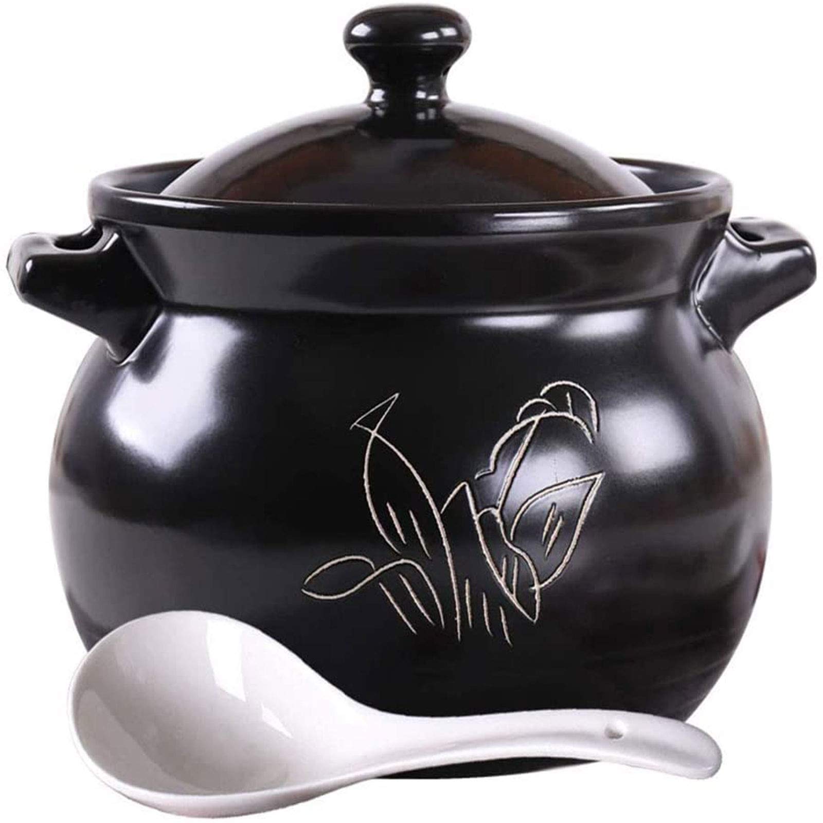 Ceramic Casserole Cosy And Trendy Tagine Pot High Temperature Resistant Stew Pot With Lid For Different Cooking Styles And Temperature Settings(Size:5L) ()