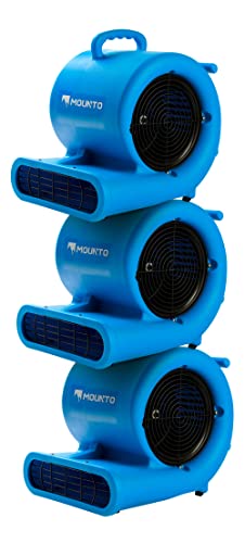 Mounto 3-Speed Air Mover Blower 1/3HP 2000+ CFM Flood Dryers with GFCI Dual Power outlet