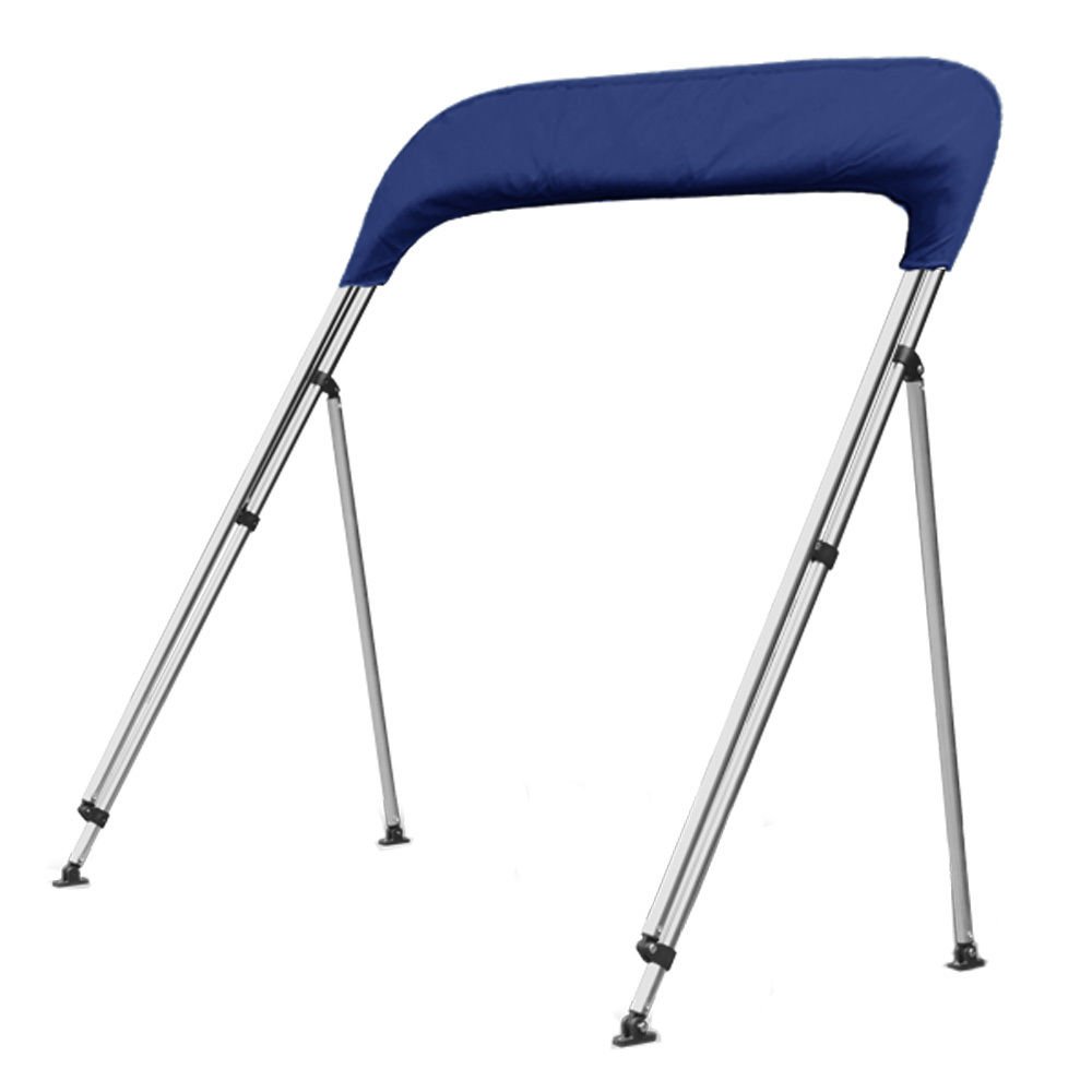 4 Seasons Bimini Tops for Boat Cover 4 Bow 8 ft. Long with Frame Canvas Hardware Kit and Boot (54" H 91" - 96" W 8 ft, Navy Blue)