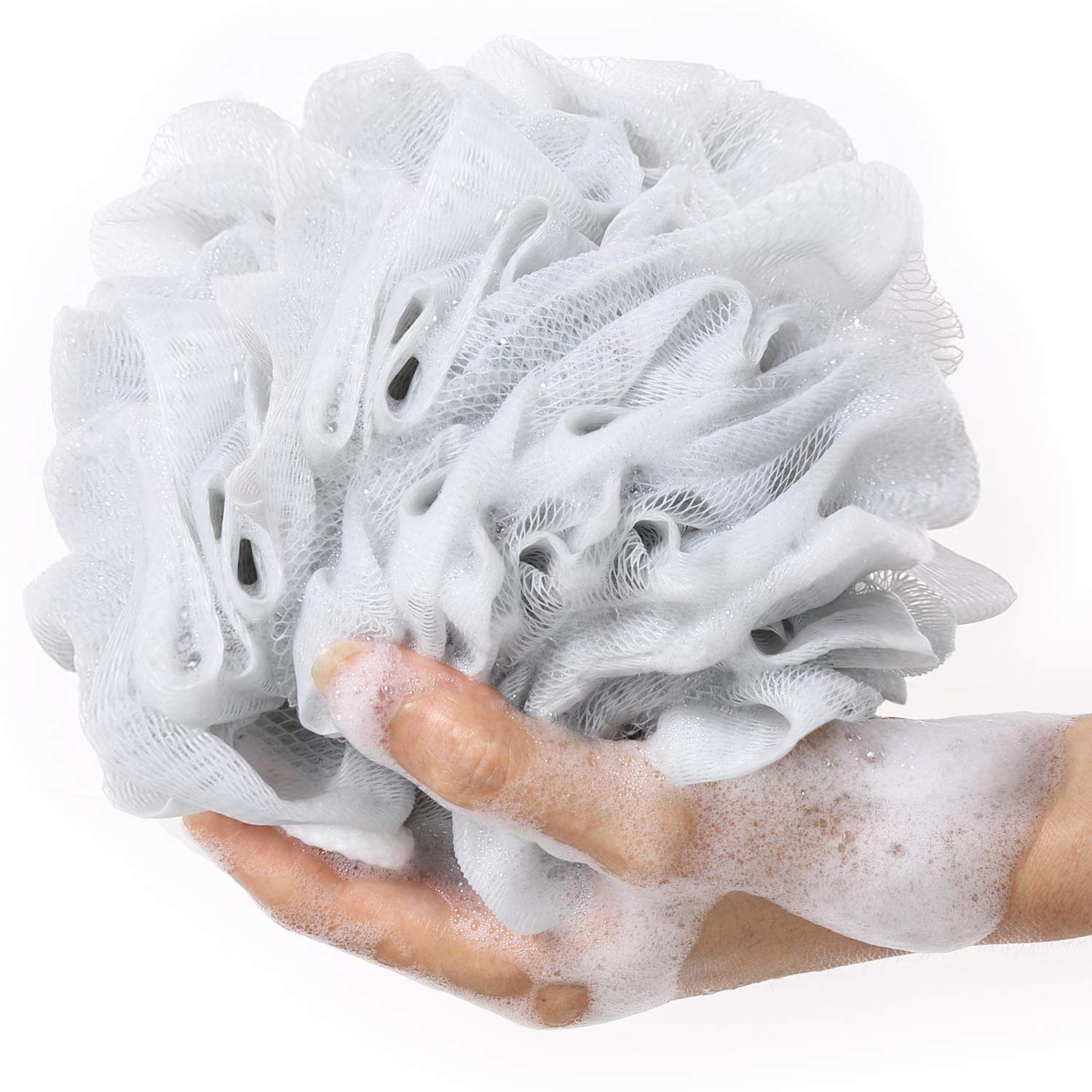 4 Pack Shower Loofahs Wash Puff 60g/pcs Body Sponges Mesh Lufas Bath Sponge for Women