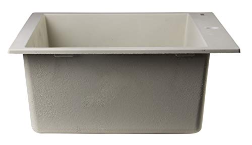 ALFI brand AB3020DI-B Drop-In Single Bowl Granite Composite Kitchen Sink, 30", Biscuit