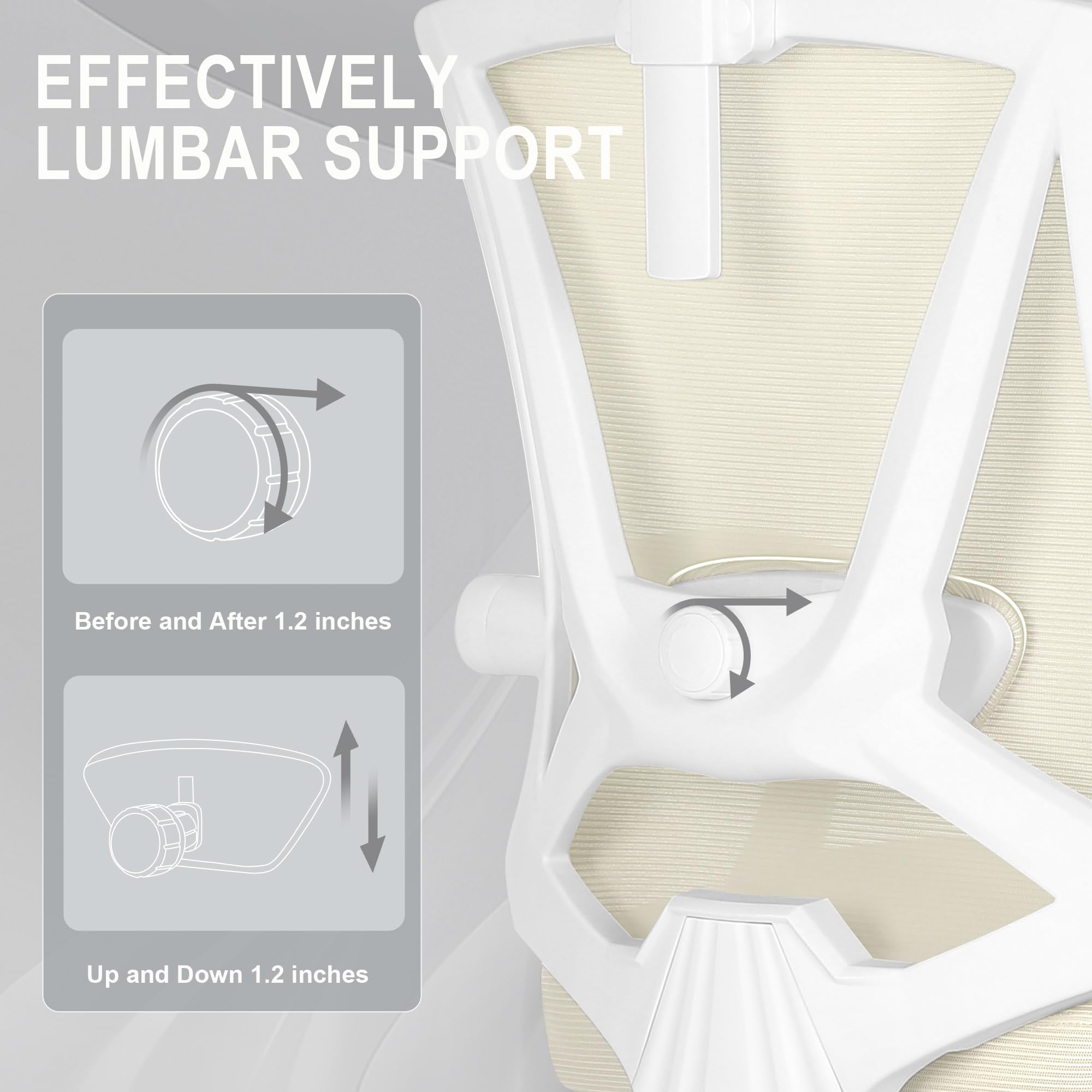 Misolant Ergonomic Office Chair with Footrest, Ergonomic Desk Chair with Adjustable 2D Lumbar Support, High Back Office Chair with Adjustable Headrest, Comfortable Executive Office Chair