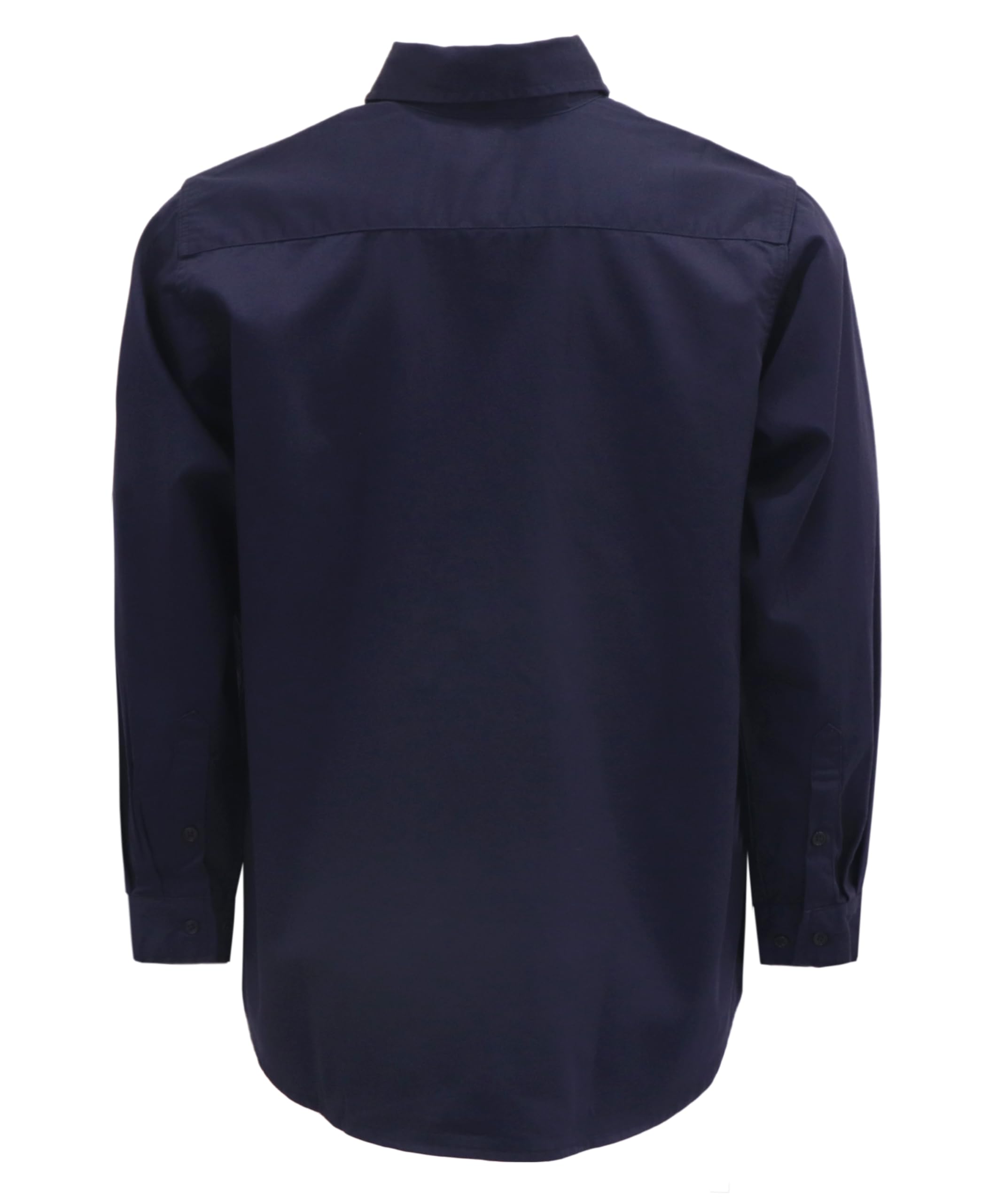 KONRECO FR Shirts for Men Long Sleeve Button Down Flame Resistant HRC2 Men's Welding Shirts Navy- Size XL