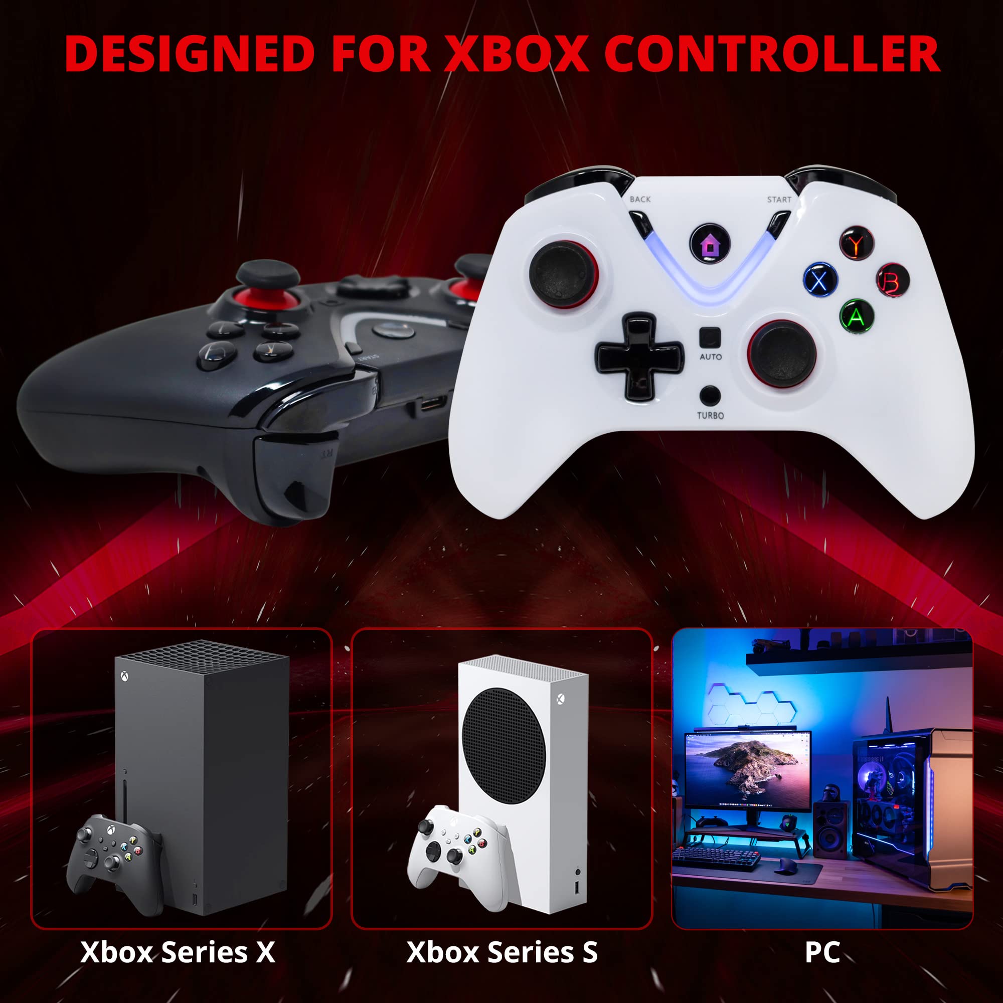 CHASDI Xbox one Wireless Controller V3 for All Xbox One Models, Series X S (White)
